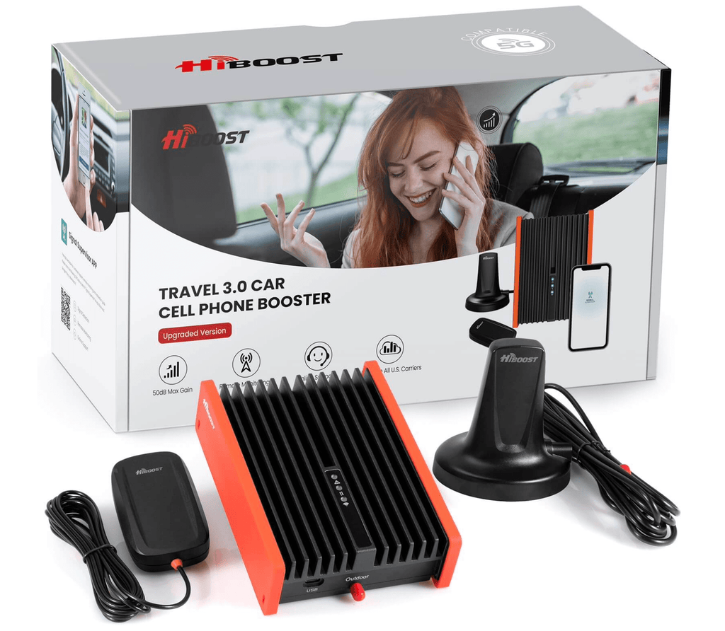 HiBoost Travel 3.0 Car Cell Phone Signal Booster | C30G-5S-BTW